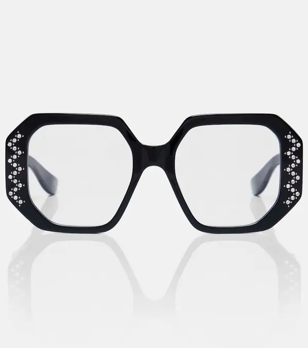 Valentino Garavani Vain Bold Vlogo Octagon Frame Glasses - Black