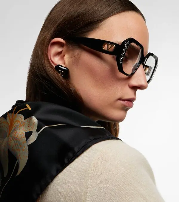 Valentino Garavani Vain Bold Vlogo Octagon Frame Glasses