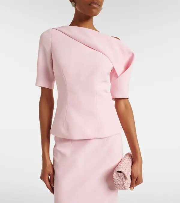 Safiyaa Marley Draped Crêpe Top - Pink