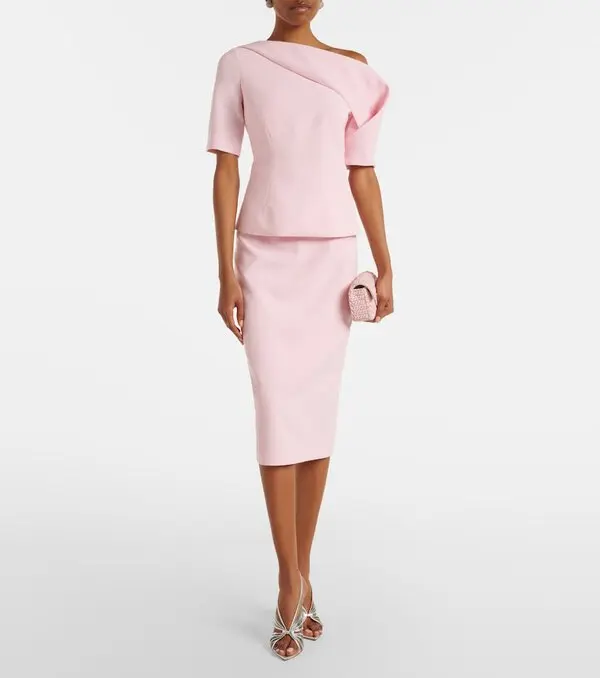 Safiyaa Marley Draped Crêpe Top - Pink