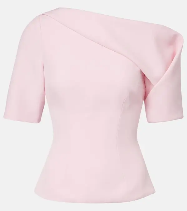 Safiyaa Marley Draped Crêpe Top - Pink