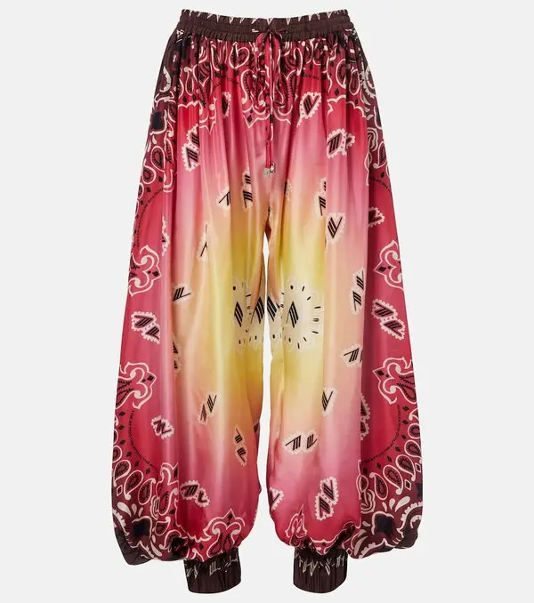 Attico Printed Silk Balloon Pants
