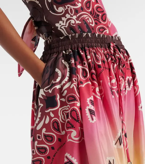 Attico Printed Silk Balloon Pants