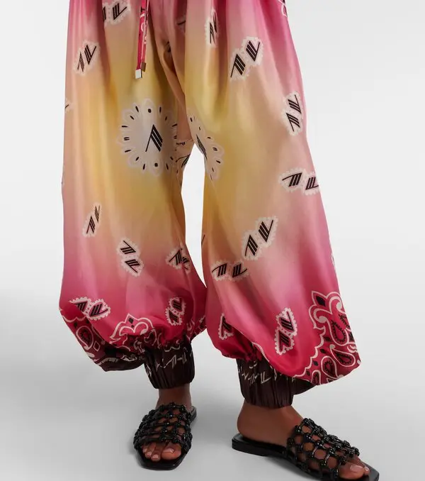 Attico Printed Silk Balloon Pants