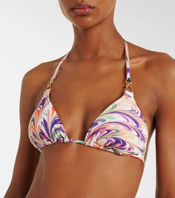 ALEXANDRA MIRO Leoni Printed Triangle Bikini Top - Multicoloured