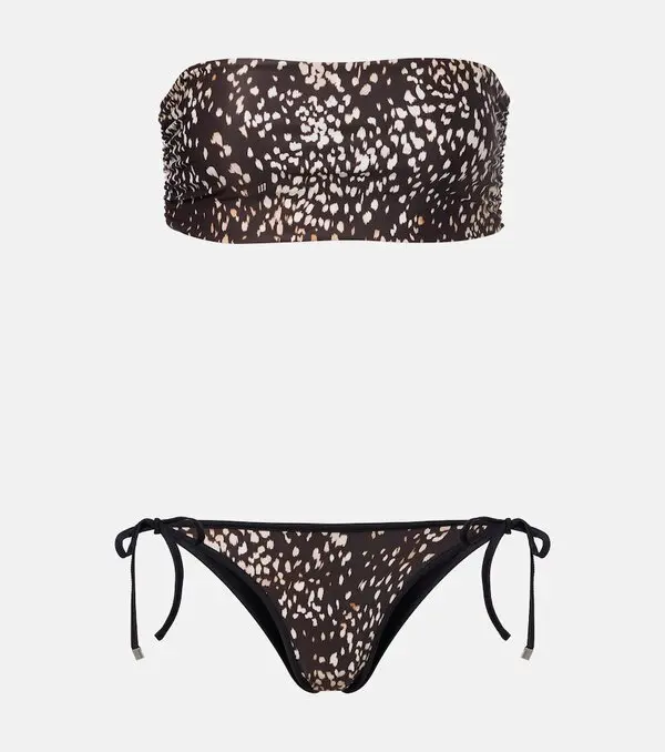 Attico Leopard-print Bikini - Brown