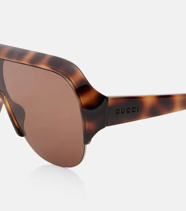 Gucci Lettering Shield Sunglasses