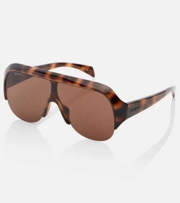 Gucci Lettering Shield Sunglasses