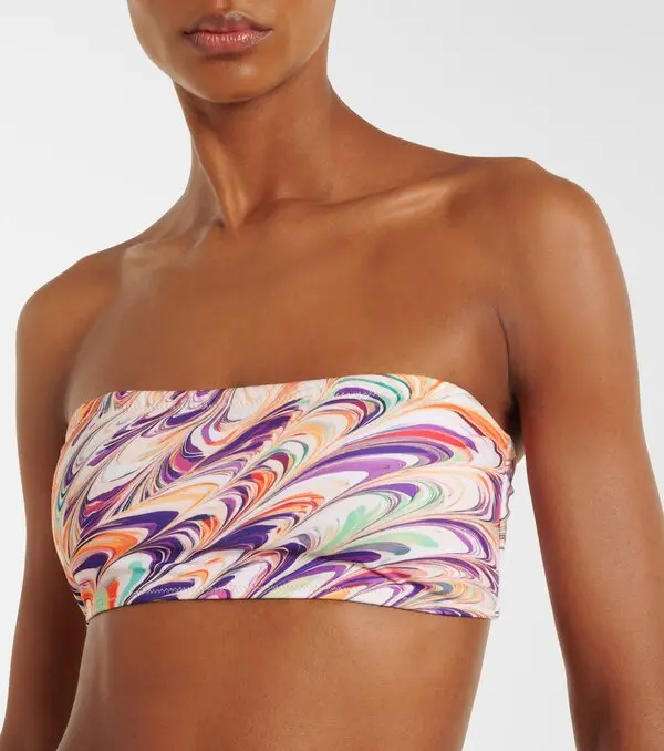ALEXANDRA MIRO Iris Printed Bandeau Bikini Top