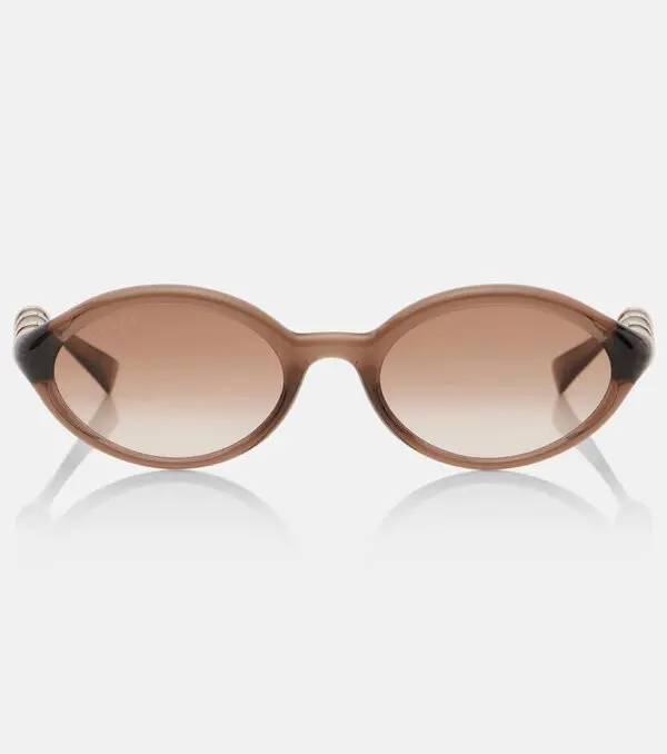 Gucci Bamboo Oval Sunglasses - Brown