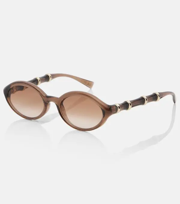 Gucci Bamboo Oval Sunglasses - Brown
