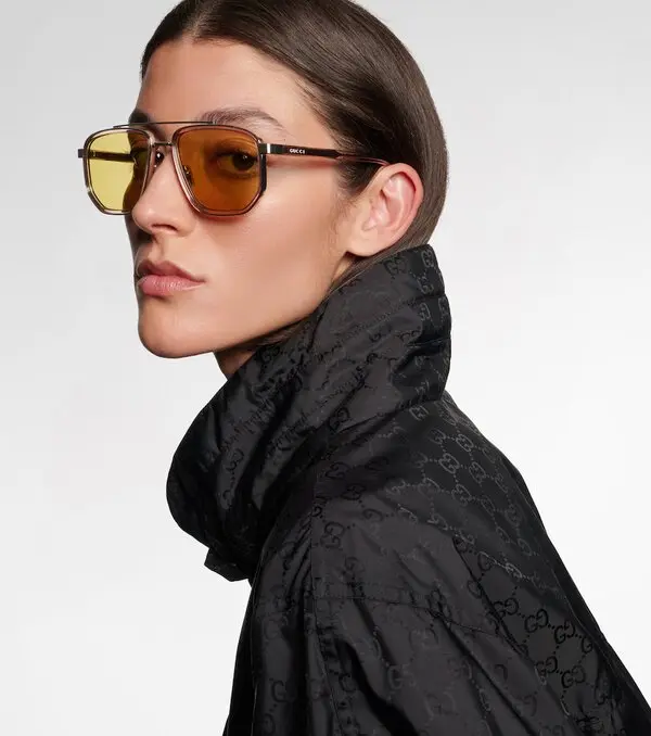 Gucci Lettering Aviator Sunglasses