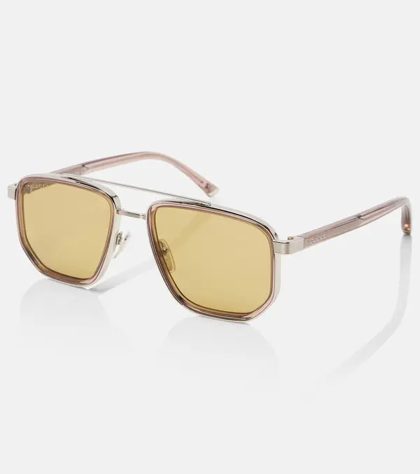 Gucci Lettering Aviator Sunglasses