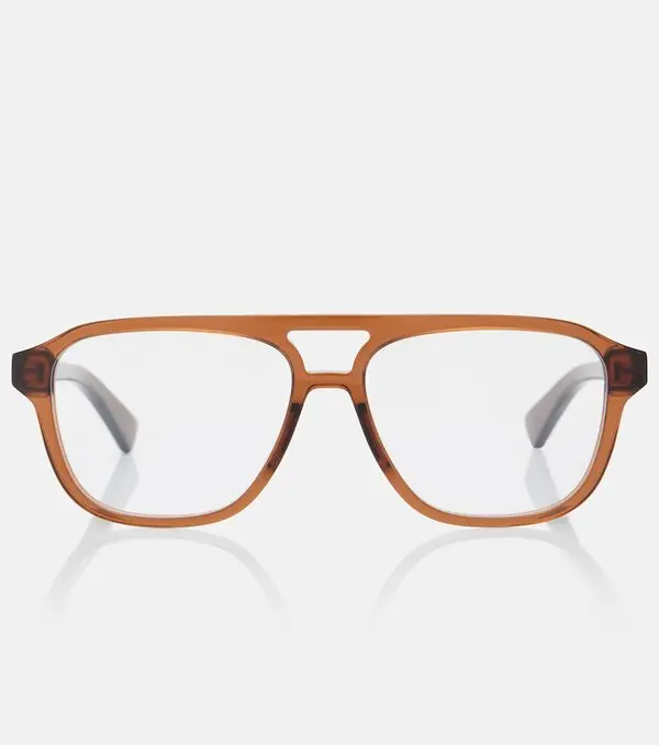 Bottega Veneta Triangle Stud Aviator Glasses - Brown