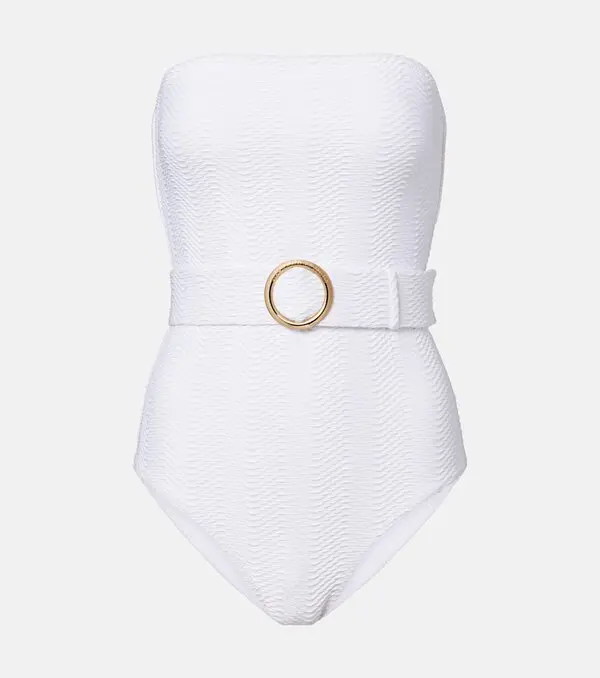 ALEXANDRA MIRO Iris Belted Swimsuit - White