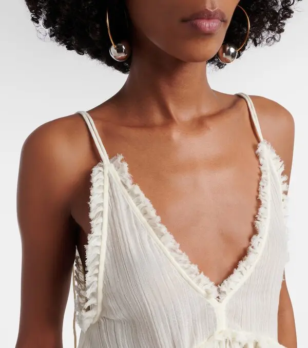 Attico Ruffled Cotton Camisole