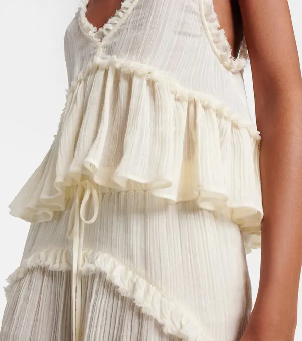 Attico Ruffled Cotton Camisole
