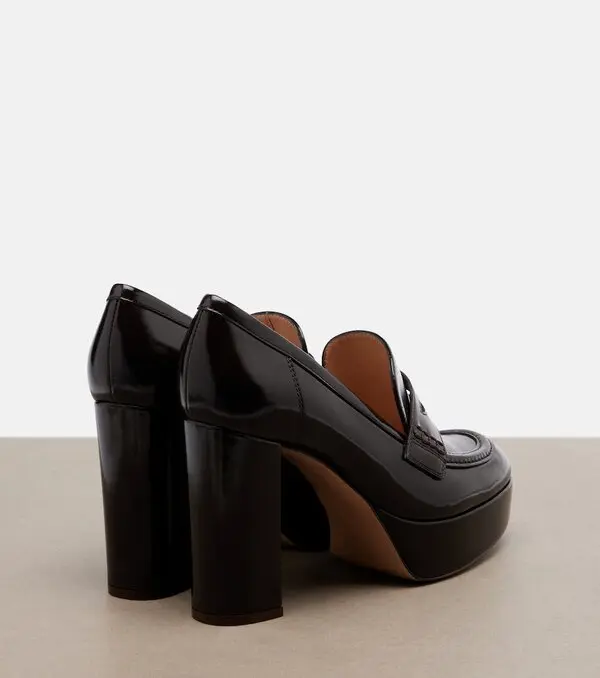 GIANVITO ROSSI Patent Leather Loafer Pumps
