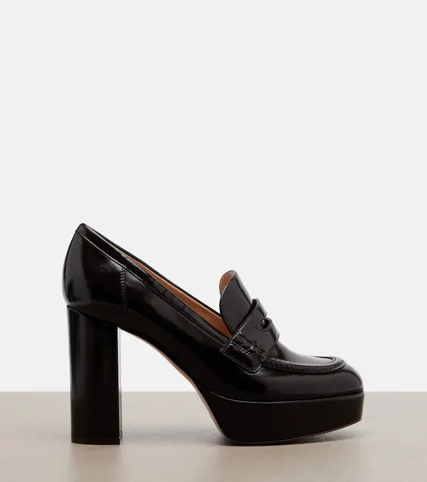 GIANVITO ROSSI Patent Leather Loafer Pumps