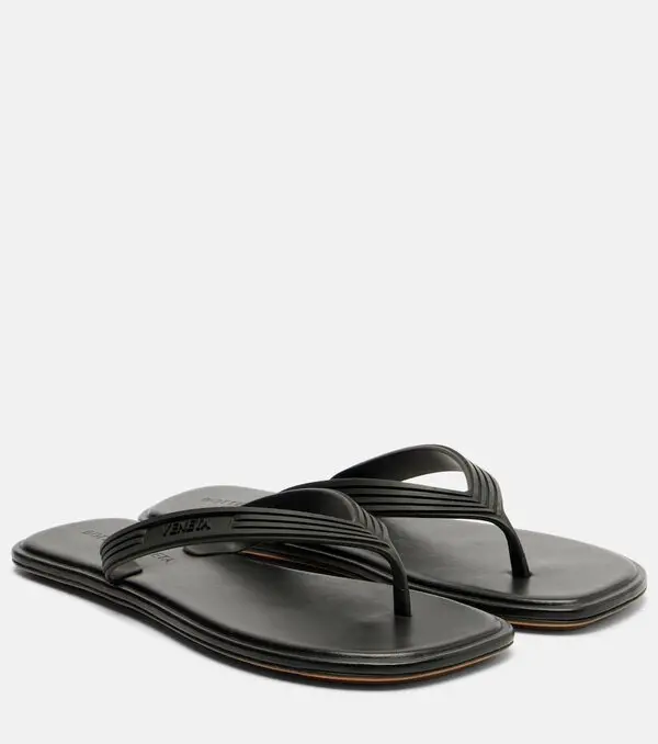 Bottega Veneta Sampieri Thong Sandals - Black