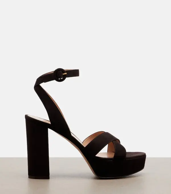 GIANVITO ROSSI Sabrina Suede Platform Sandals