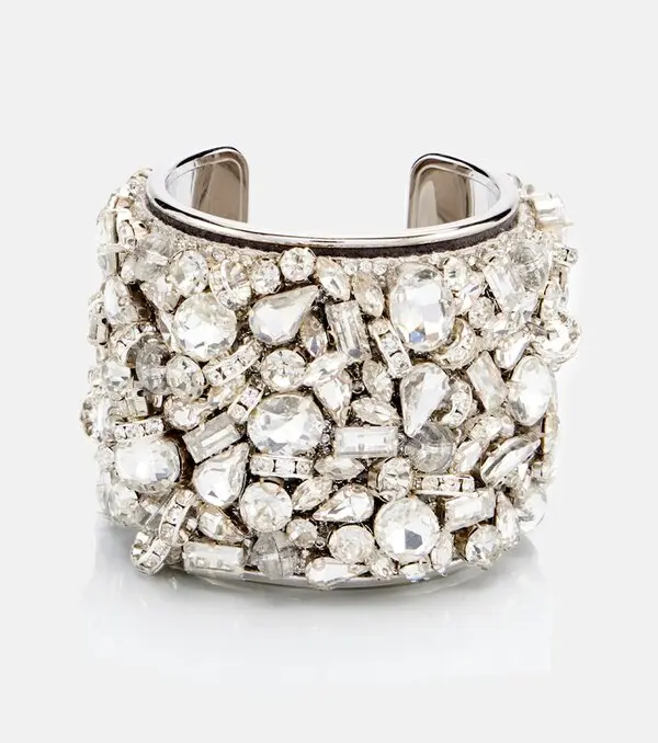 Dries Van Noten Crystal-embellished Cuff Bracelet - Silver