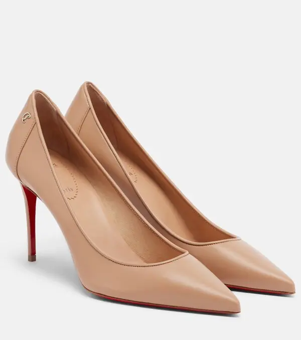 CHRISTIAN LOUBOUTIN Sporty Kate Leather Pumps - Beige