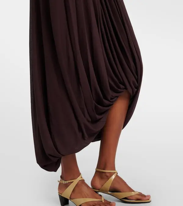 Proenza Schouler Gabri Draped One-shoulder Midi Dress - Brown