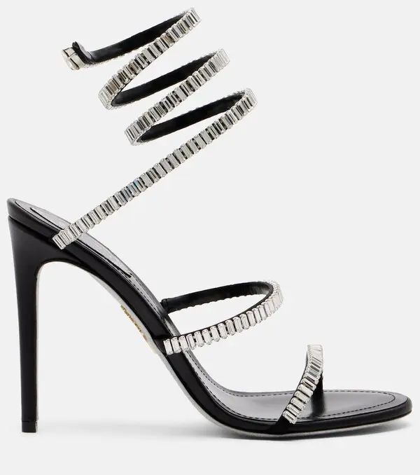 Rene Caovilla Cleo Spark Embellished Leather Sandals