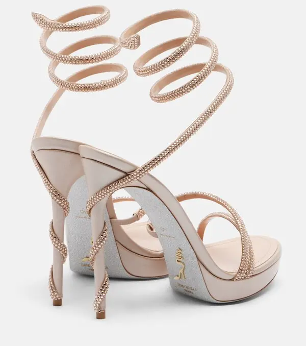 Rene Caovilla Margot Embellished Platform Sandals - Pink