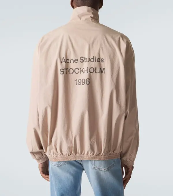 Acne Studios Logo Cotton Poplin Blouson Jacket - Beige