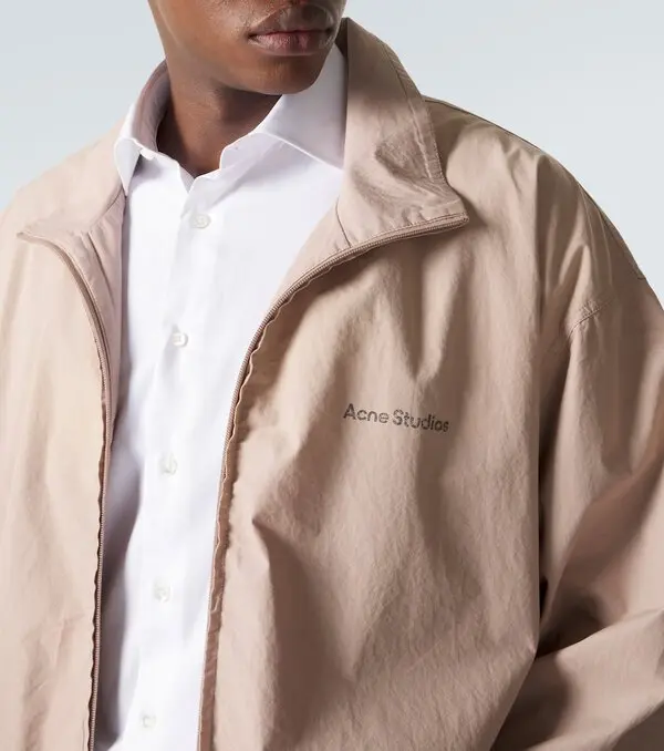 Acne Studios Logo Cotton Poplin Blouson Jacket - Beige