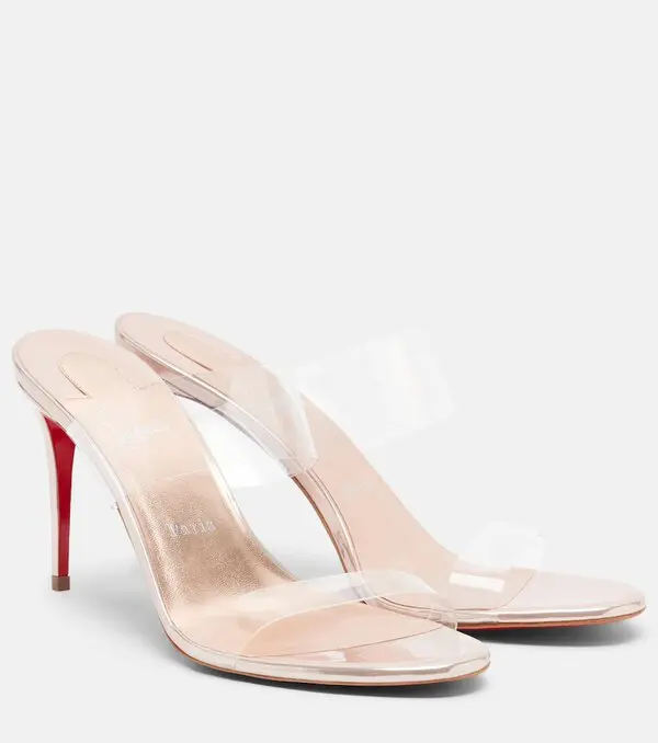 CHRISTIAN LOUBOUTIN Just Nothing Leather-trimmed Tpu Mules - Metallic