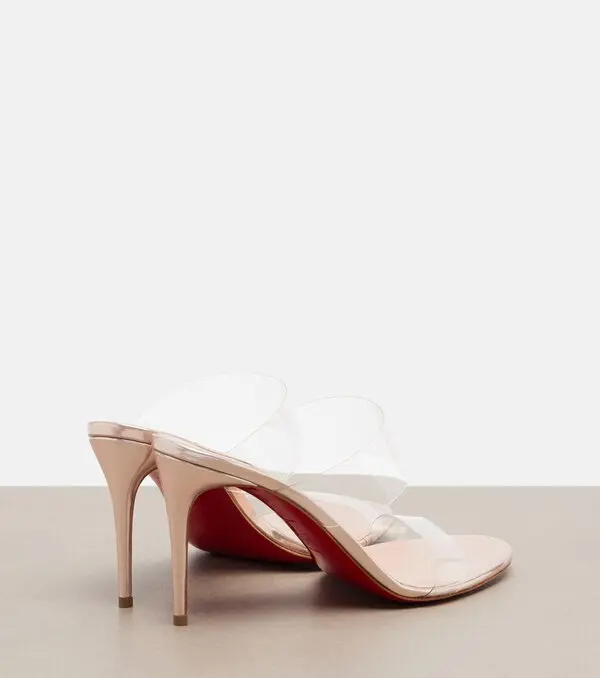 CHRISTIAN LOUBOUTIN Leather-trimmed Tpu Mules - Metallic