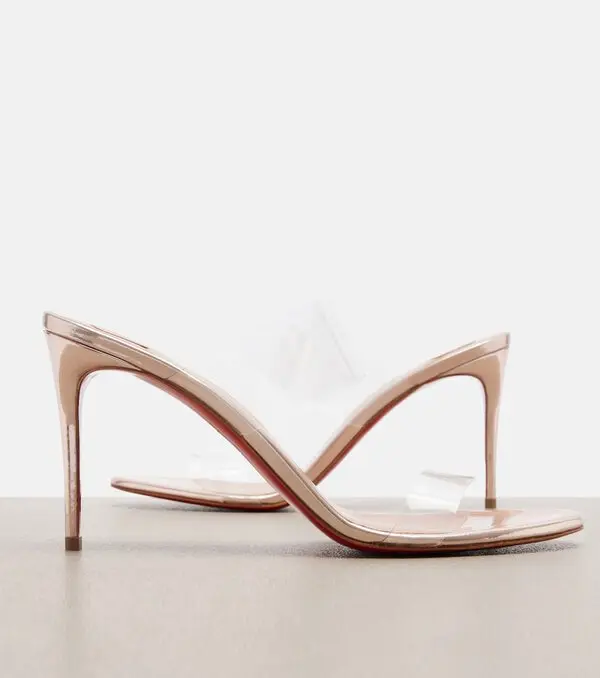 CHRISTIAN LOUBOUTIN Leather-trimmed Tpu Mules - Metallic