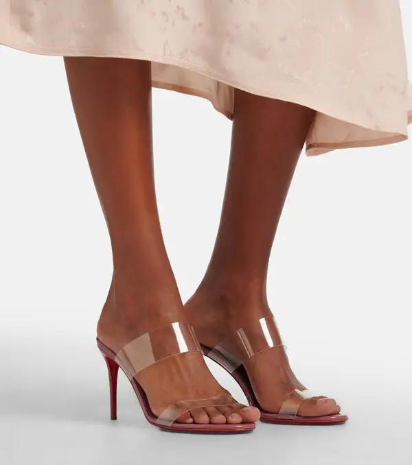 CHRISTIAN LOUBOUTIN Just Nothing Leather-trimmed Tpu Mules