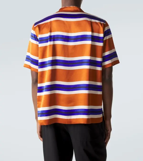Dries Van Noten Embellished Striped Satin Shirt
