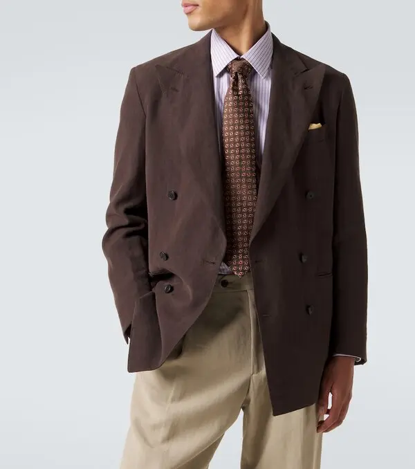 Charvet Silk Jacquard Tie - Brown