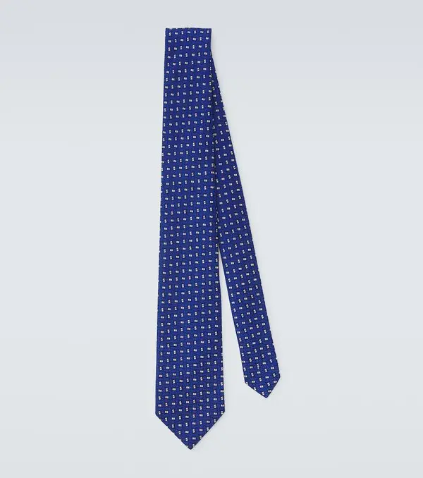 Charvet Silk Jacquard Neck Tie - Blue