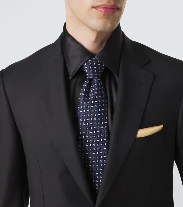 Charvet Silk Jacquard Neck Tie - Blue