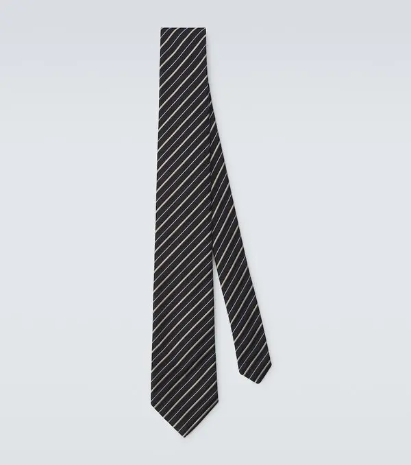 Charvet Striped Silk Jacquard Neck Tie - Blue