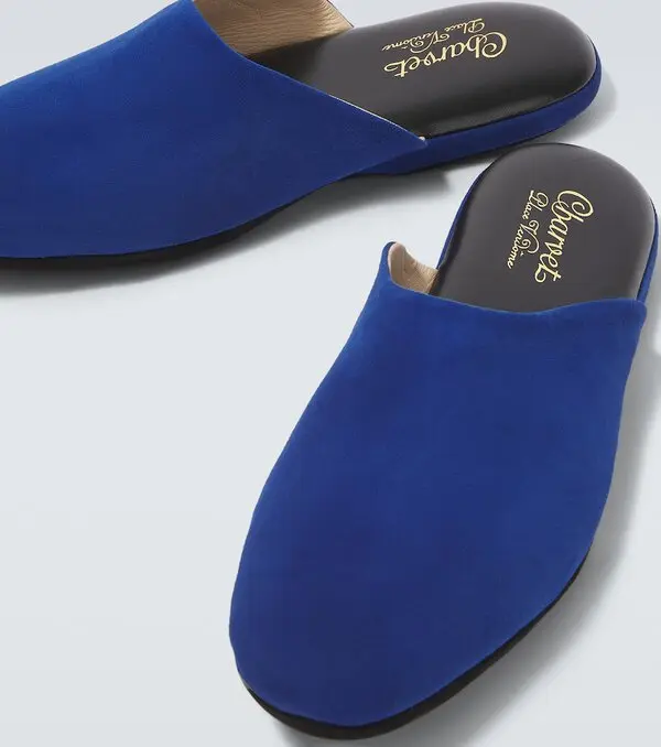 Charvet Suede Slippers - Blue