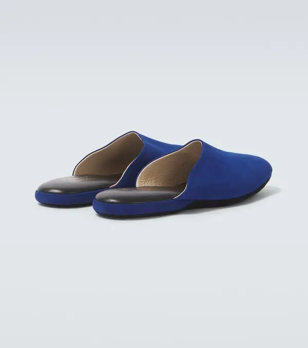 Charvet Suede Slippers - Blue