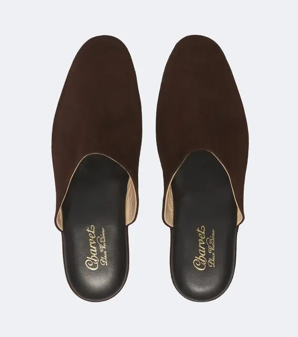 Charvet Suede Slippers - Brown