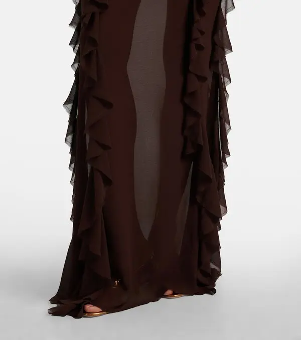 BANANHOT Ora Ruffled Maxi Skirt