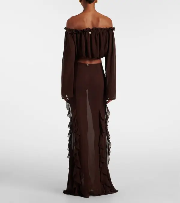 BANANHOT Ora Ruffled Maxi Skirt