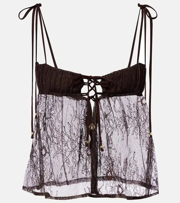 BANANHOT Kendall Lace Top - Brown