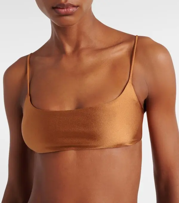 Jade Swim Muse Scoop Bikini Top - Brown