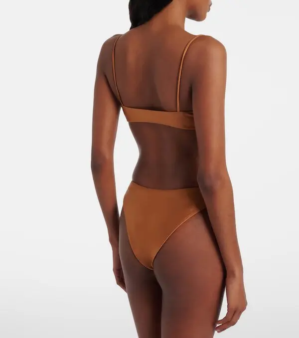 Jade Swim Muse Scoop Bikini Top - Brown