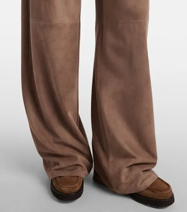 Brunello Cucinelli Suede Wide-leg Pants